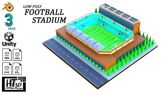 3D model Low poly Football Stadium VR / AR / low-poly | CGTrader