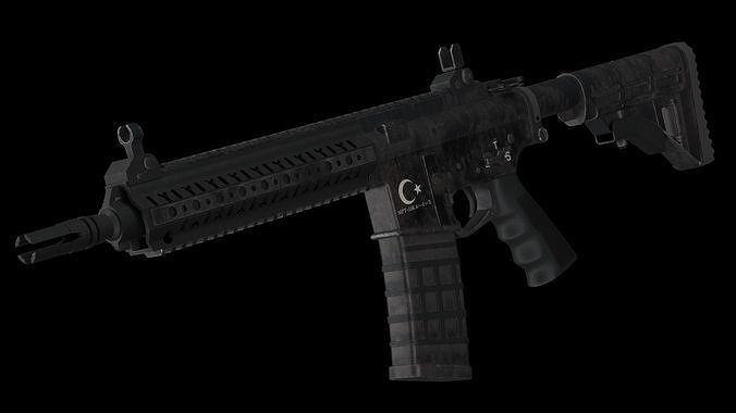 Asssault Rifle - MPT-55 3D Low Poly - Realistic - Game Ready 3D model ...