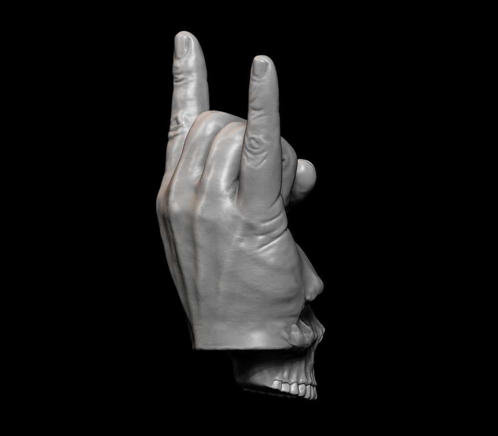 Rock on Skull Pendant - the devil horns -corna 3D model 3D printable ...