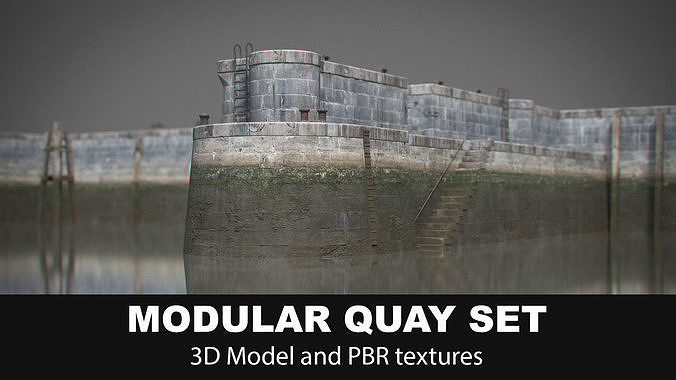 Modular Quay Set 3D model | CGTrader