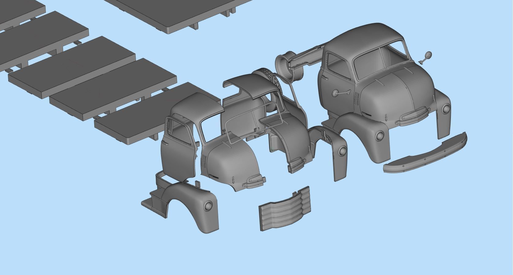 STL files Hauler Cab Over Engine longbed flatbed truck COE 3D model 3D ...