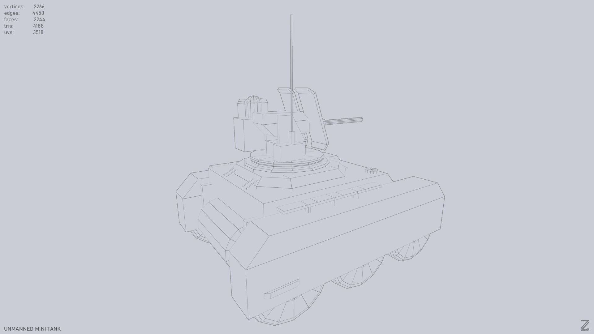 3D model Unmanned Mini Tank VR / AR / low-poly | CGTrader