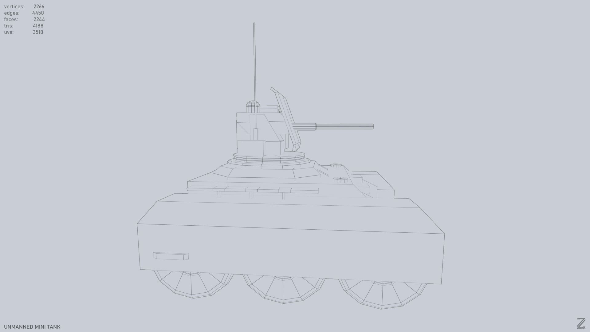 3D model Unmanned Mini Tank VR / AR / low-poly | CGTrader