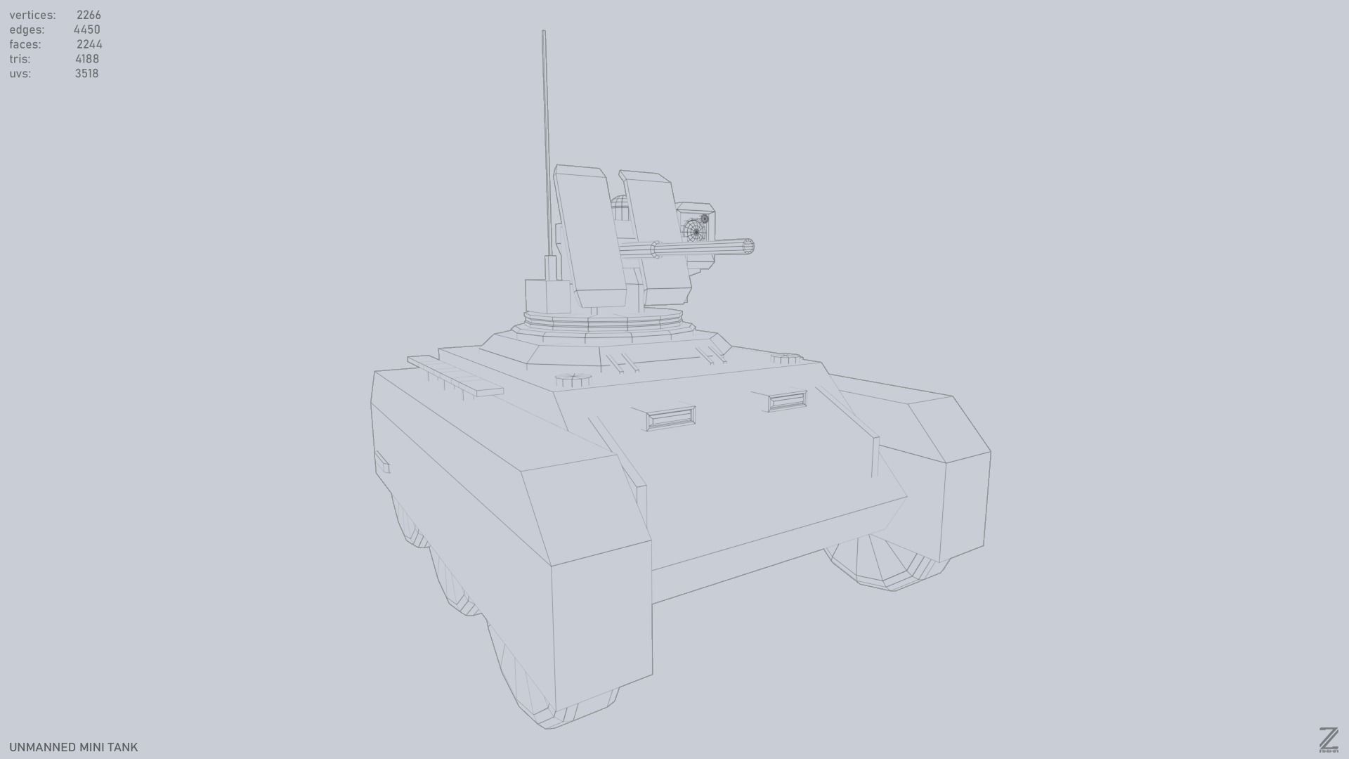 3D model Unmanned Mini Tank VR / AR / low-poly | CGTrader
