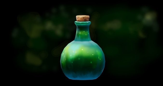 3D model Handpainted Bottle of Elixir VR / AR / low-poly | CGTrader