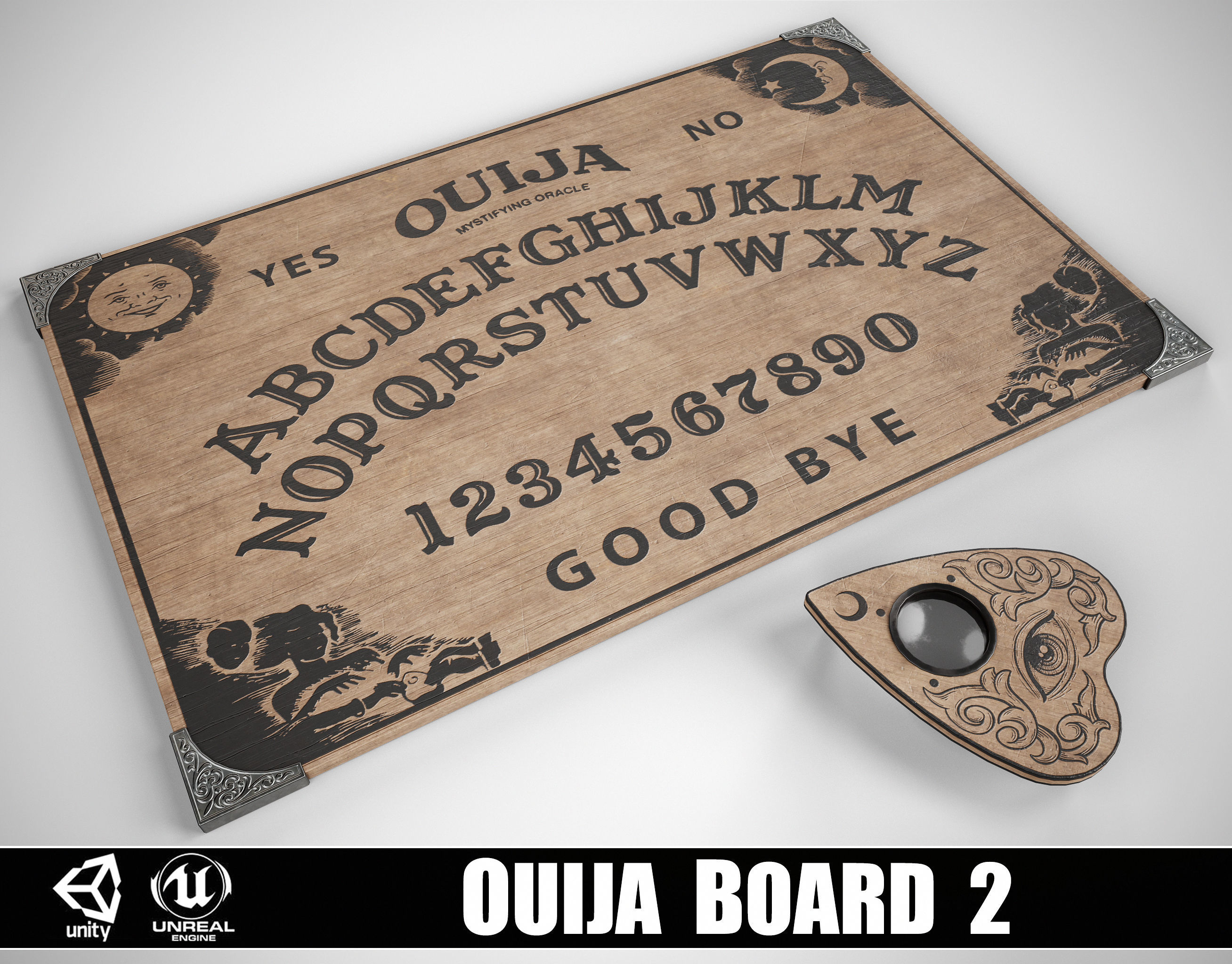 3D model Spirit Board - Ouija 2 VR / AR / low-poly | CGTrader
