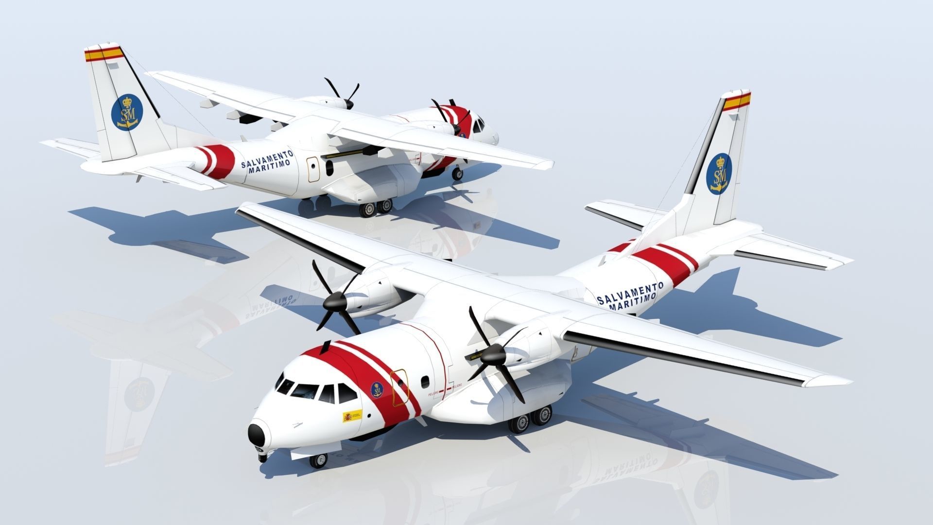3D model CASA CN235 Low Poly Static Aircraft VR / AR / low-poly | CGTrader