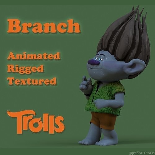 3D model Branch fan art from Trolls VR / AR / low-poly | CGTrader