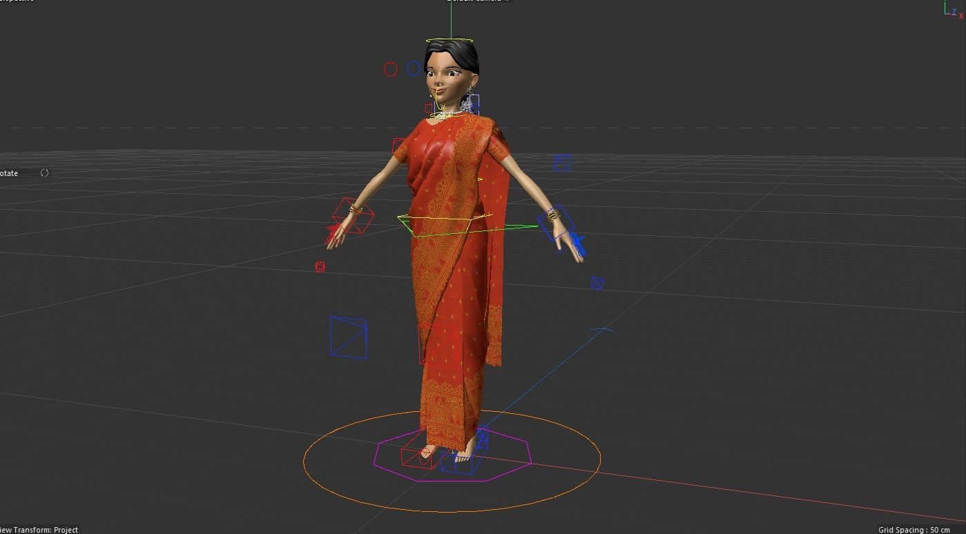 Stylized Indian Female 3D model rigged | CGTrader