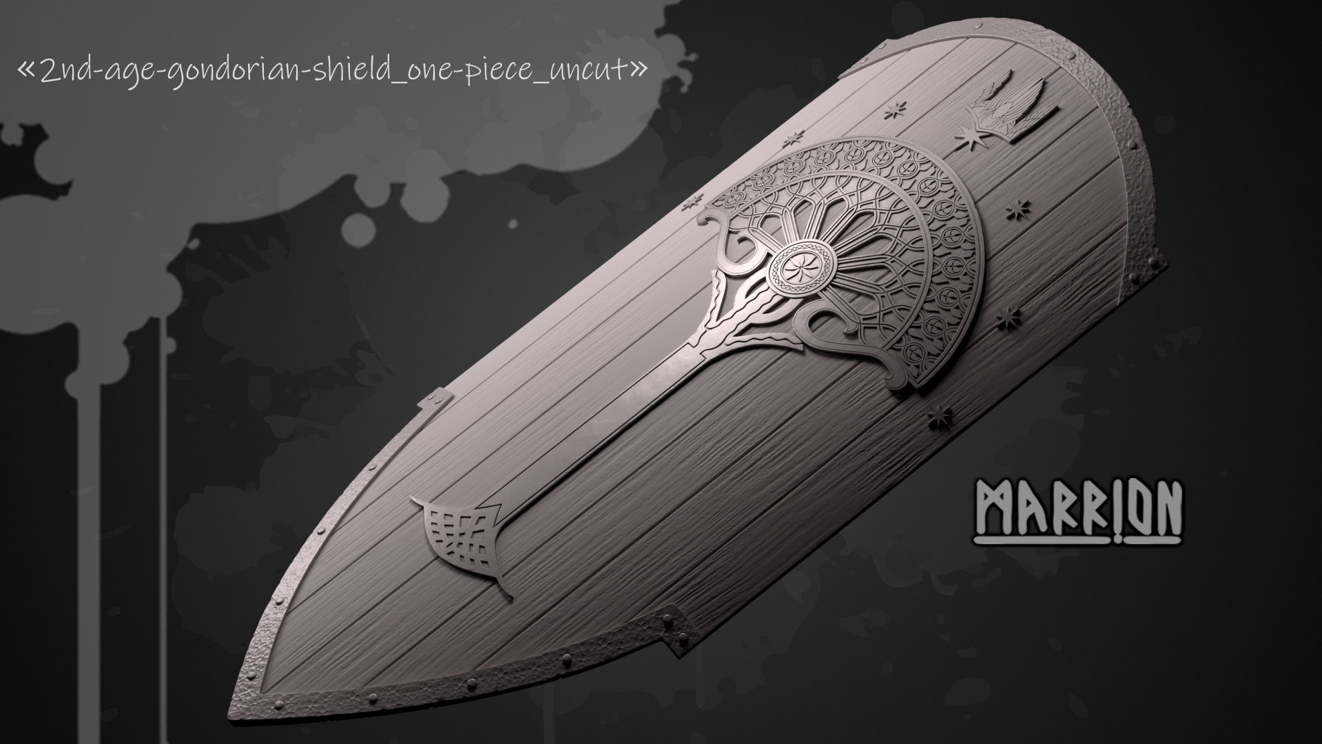 2nd age Gondorian shield 3D model 3D printable | CGTrader