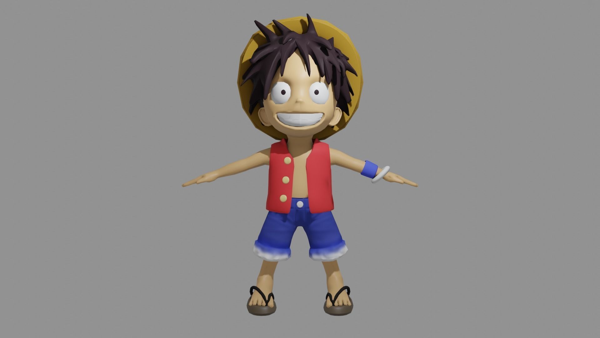 One Piece Luffy 3D model animated rigged | CGTrader