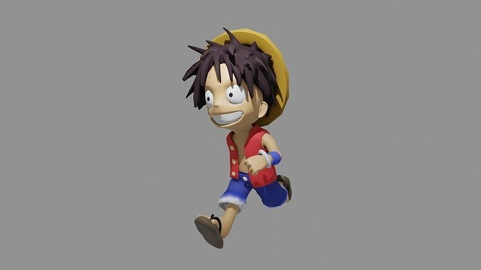 One Piece Luffy 3D model animated rigged | CGTrader