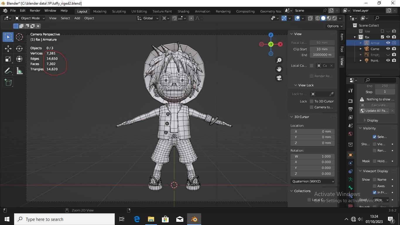 One Piece Luffy 3D model animated rigged | CGTrader