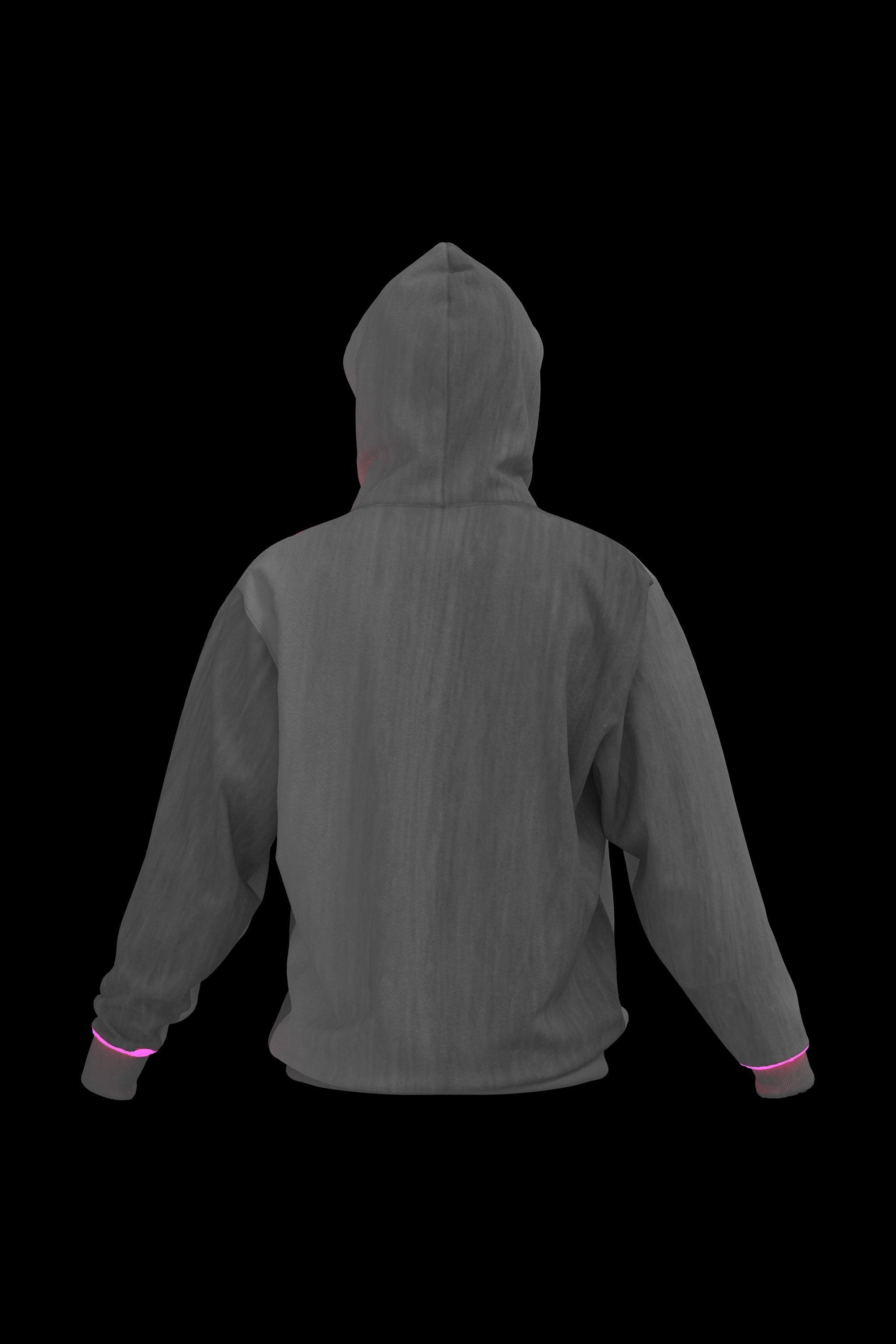 Male Neon hoodie 3D model animated rigged | CGTrader