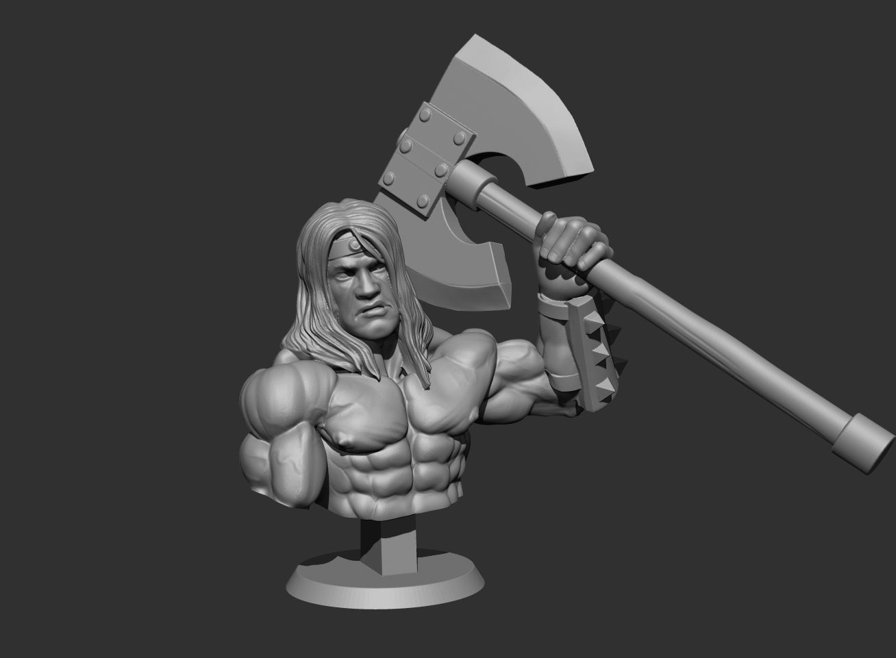 Barbarian Bust 3D model 3D printable | CGTrader