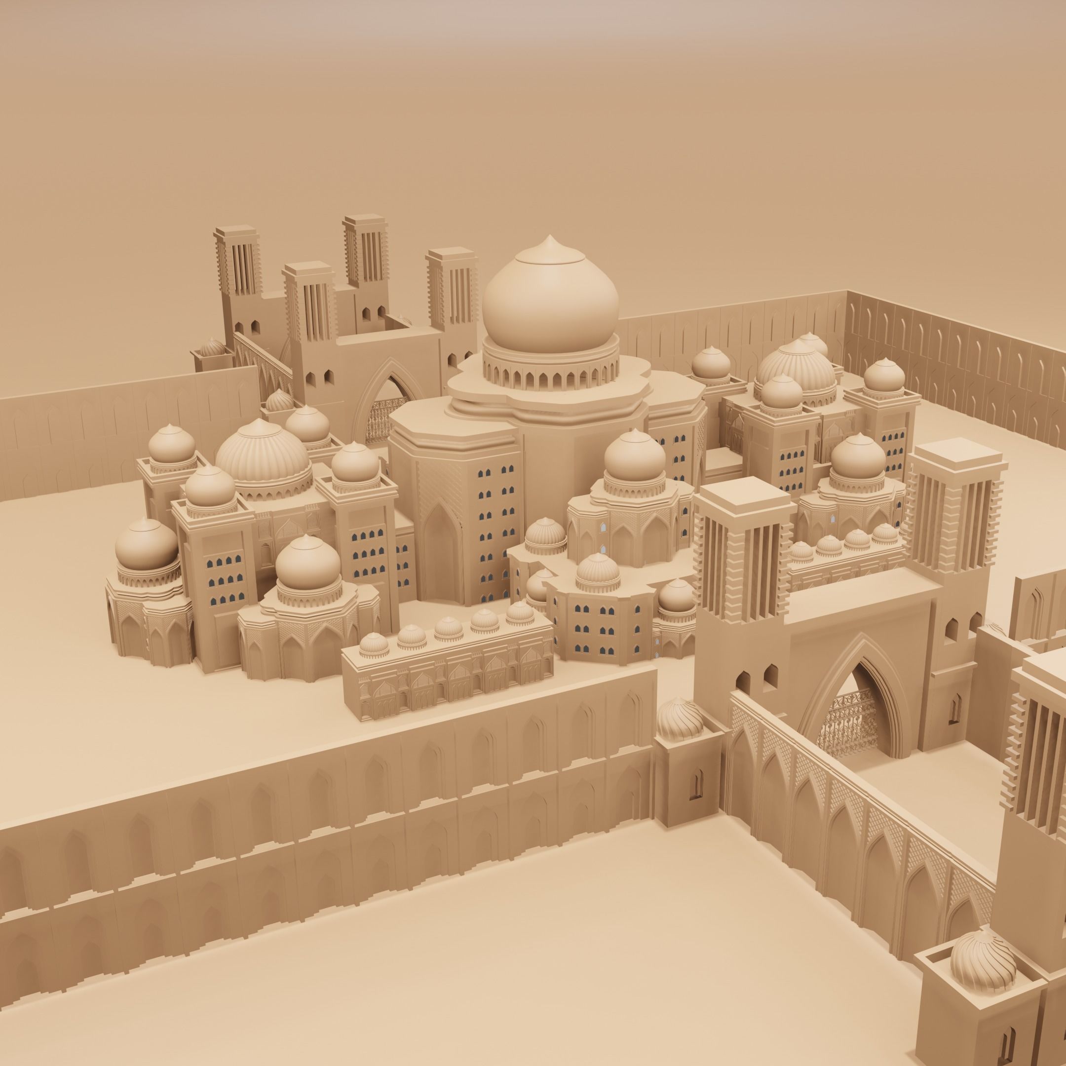 3D model Mosque Architectural 3d Model with Render Scene VR / AR / low-poly | CGTrader