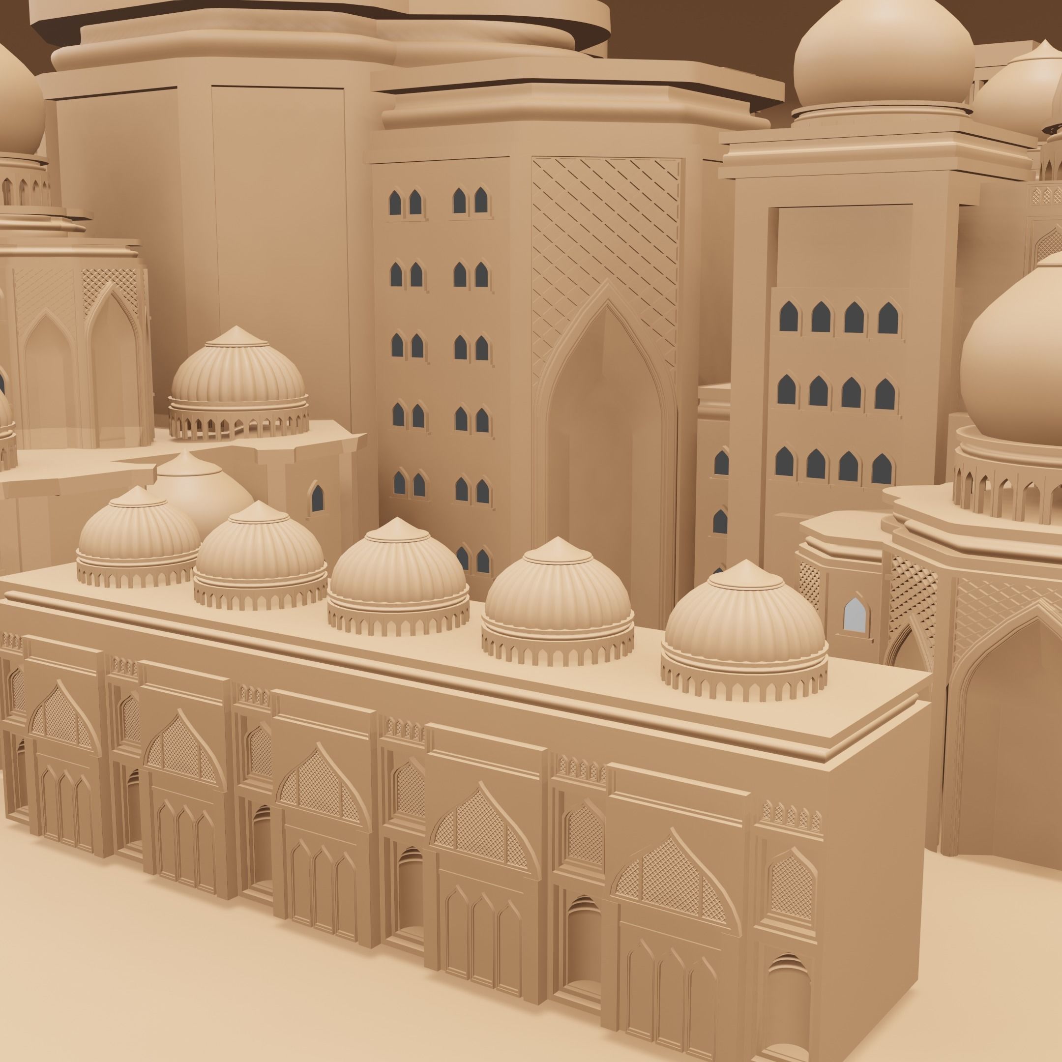 3D model Mosque Architectural 3d Model with Render Scene VR / AR / low ...