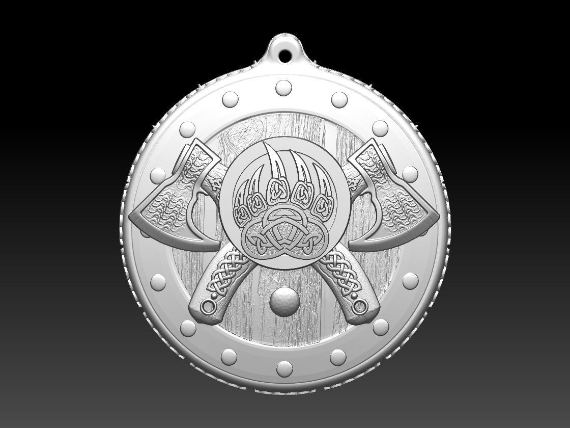 HM Kelt Hatchet Shield Keychain 3D model 3D printable | CGTrader