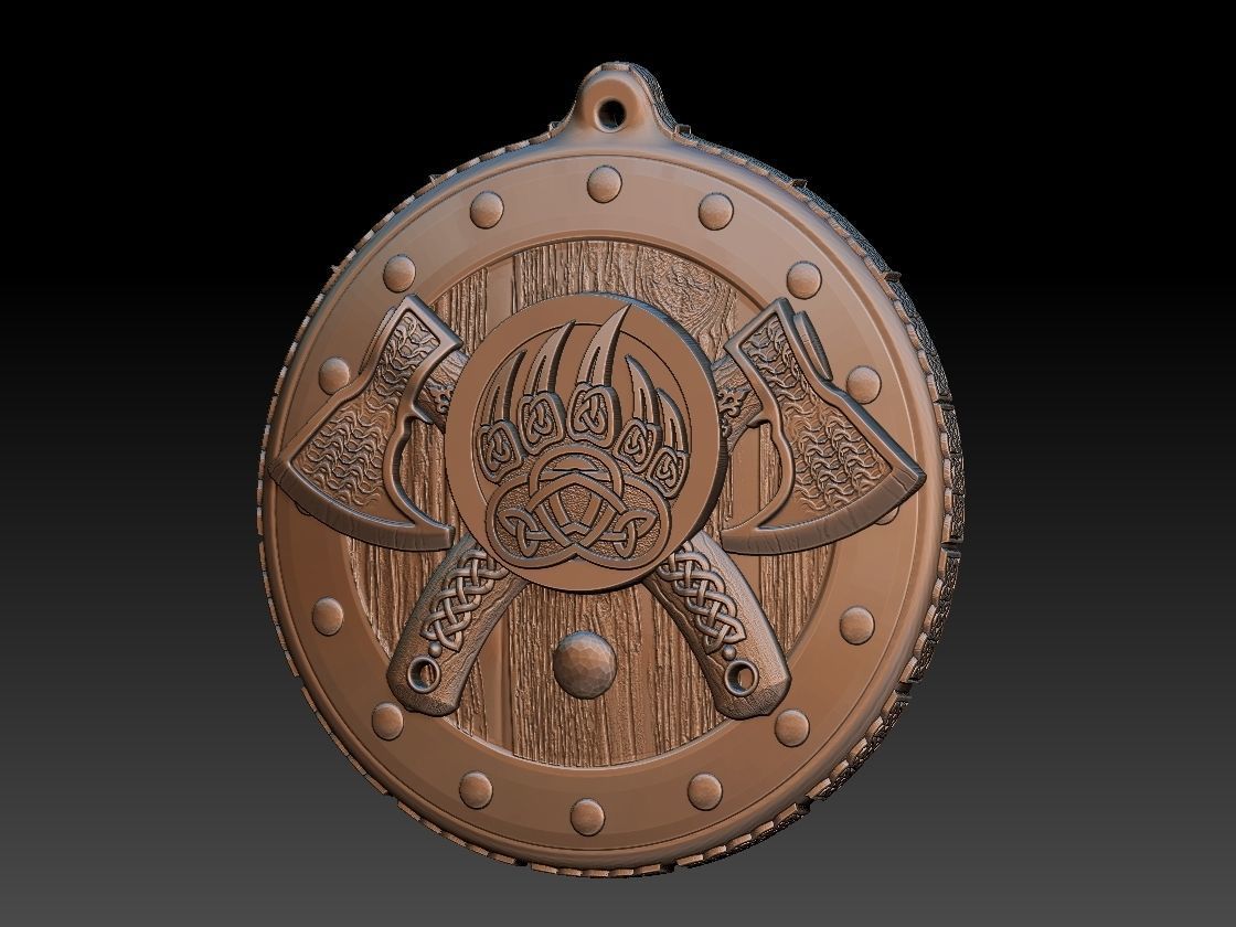 HM Kelt Hatchet Shield Keychain 3D model 3D printable | CGTrader