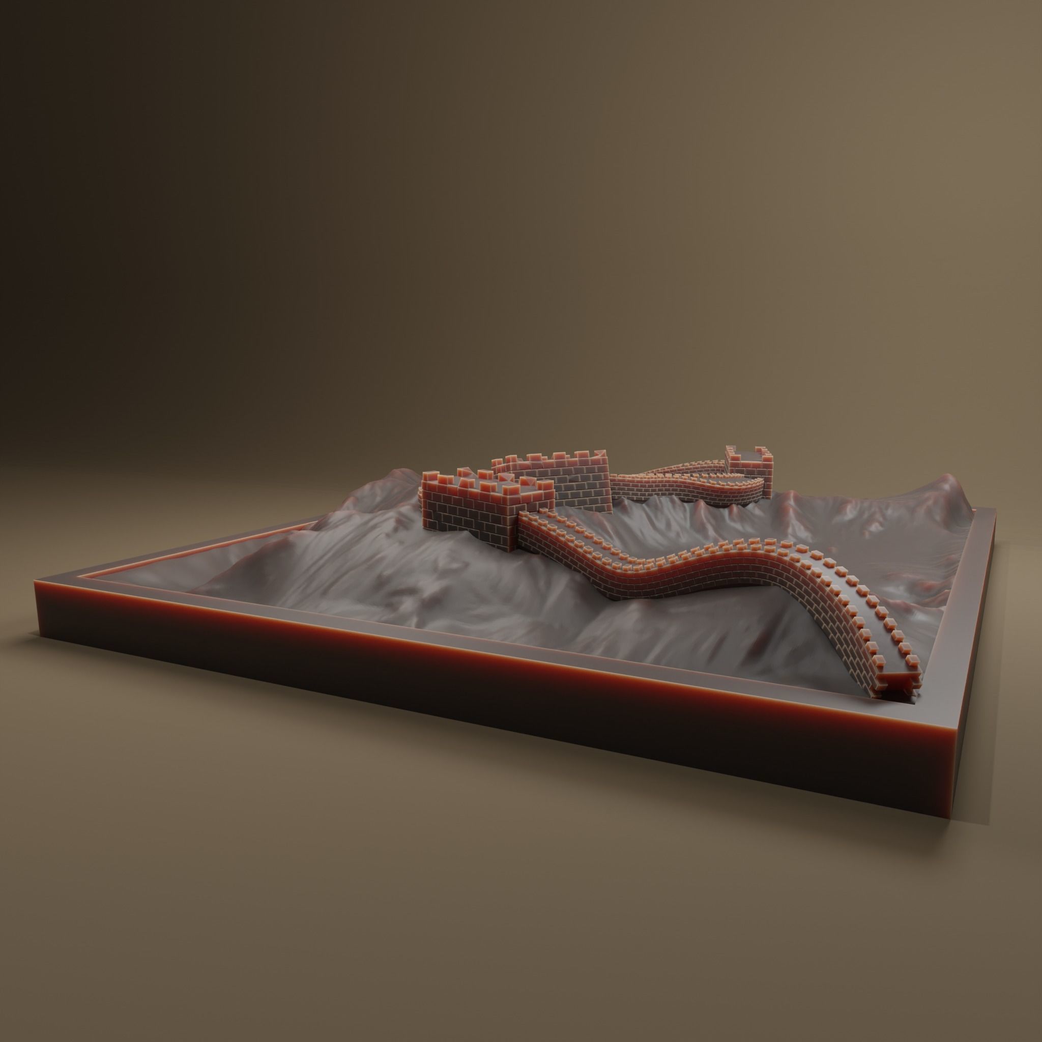 The great wall of china 3D model 3D printable | CGTrader