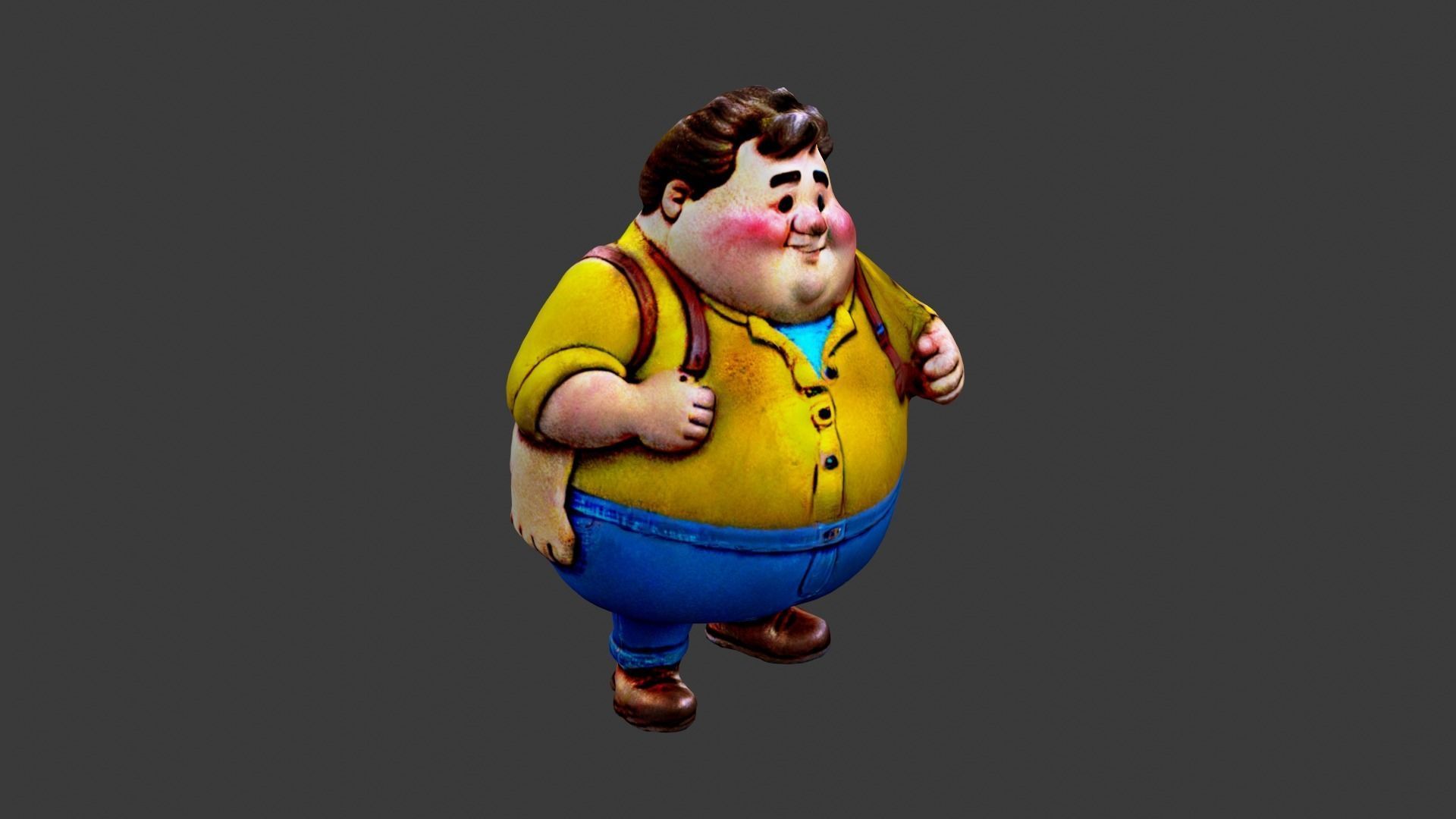 3D model Fat Cartoon Man VR / AR / low-poly | CGTrader