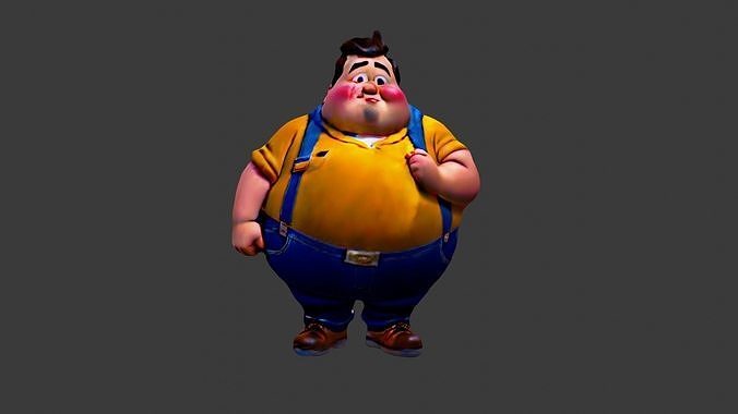 3D model Fat Cartoon Man VR / AR / low-poly | CGTrader