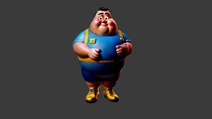 3D model Fat Cartoon Man VR / AR / low-poly | CGTrader