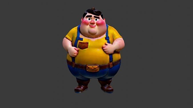 3D model Fat Cartoon Man VR / AR / low-poly | CGTrader