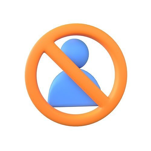 3D model Blocked User Icon V1 005 VR / AR / low-poly | CGTrader