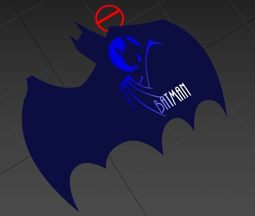 Batman the animated series logo rev7 double free 3D model 3D printable ...