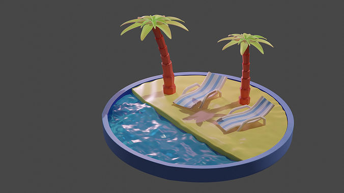 Mini-Island 3D model animated | CGTrader