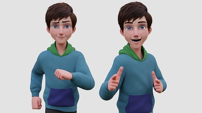 Teen Boy Rigged 3D model rigged | CGTrader