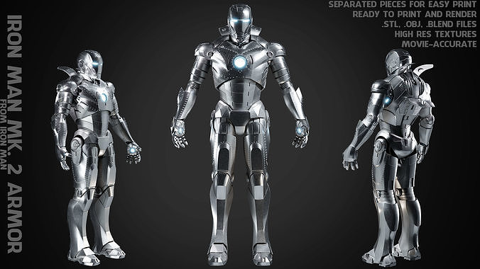 Iron Man Mark 2 Armor for Cosplay 3D model 3D printable | CGTrader