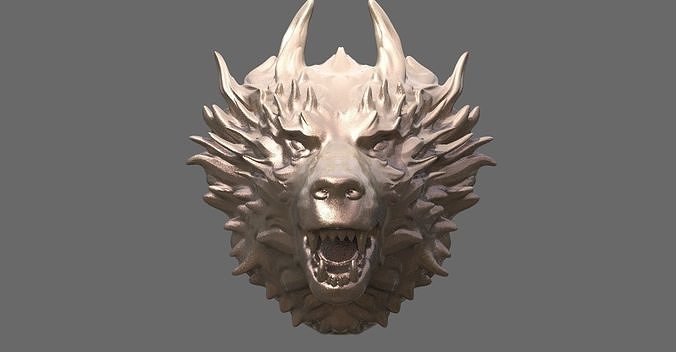Alpha Wolf Statue Bust sharp 2 3D model | CGTrader