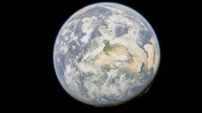 High-Quality Earth Model Rendered in Blender Cycles free VR / AR / low ...