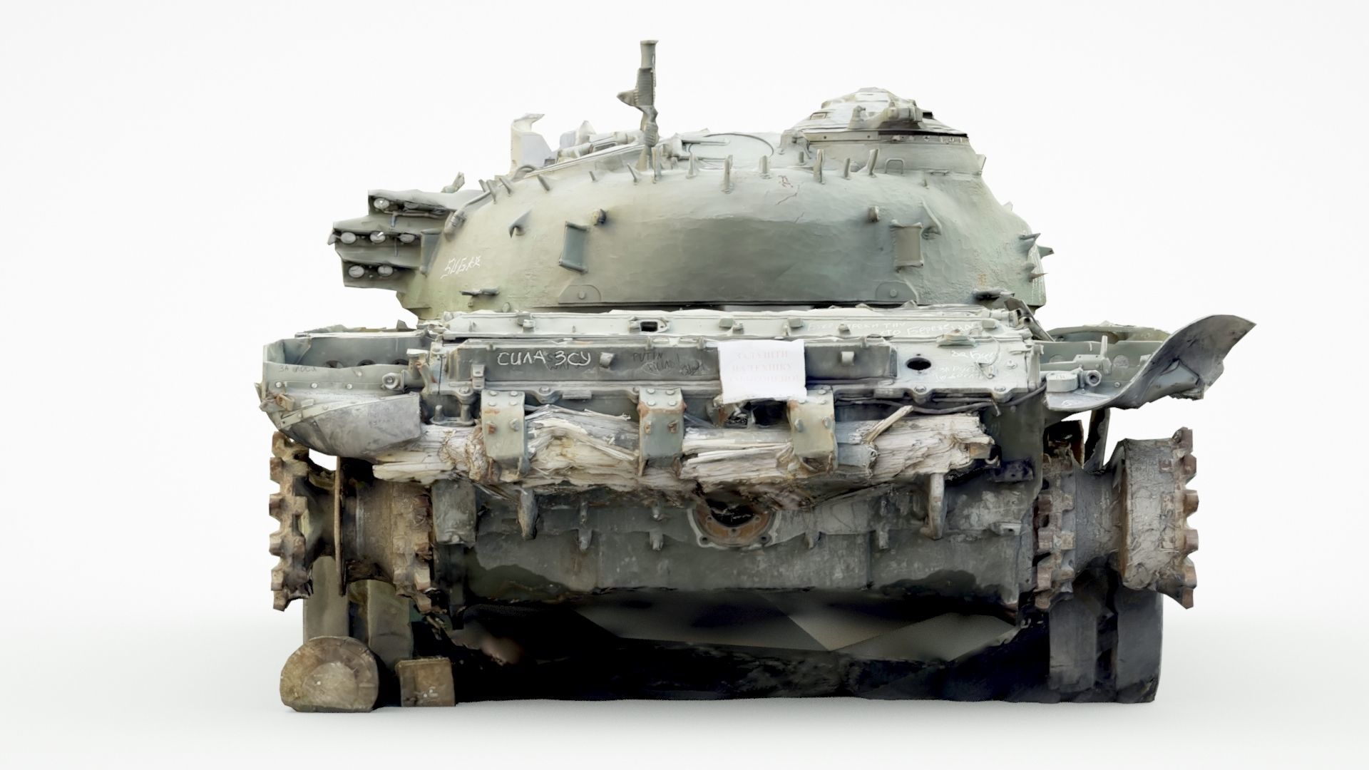 Russian T-72 tank destroyed by Ukrainian army 3D model | CGTrader