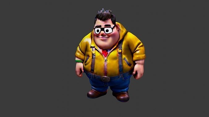 3D model Fat Cartoon Man VR / AR / low-poly | CGTrader