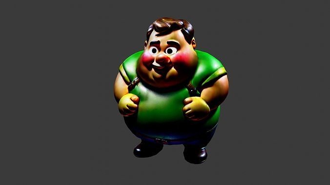 3D model Fat Cartoon Man VR / AR / low-poly | CGTrader