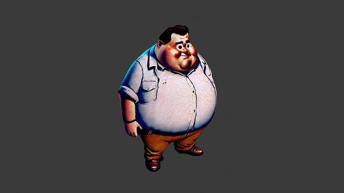 3D model Fat Man Character VR / AR / low-poly | CGTrader