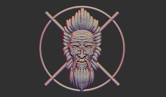 Old man in the tree bas relief depth map image 3D model 3D printable ...