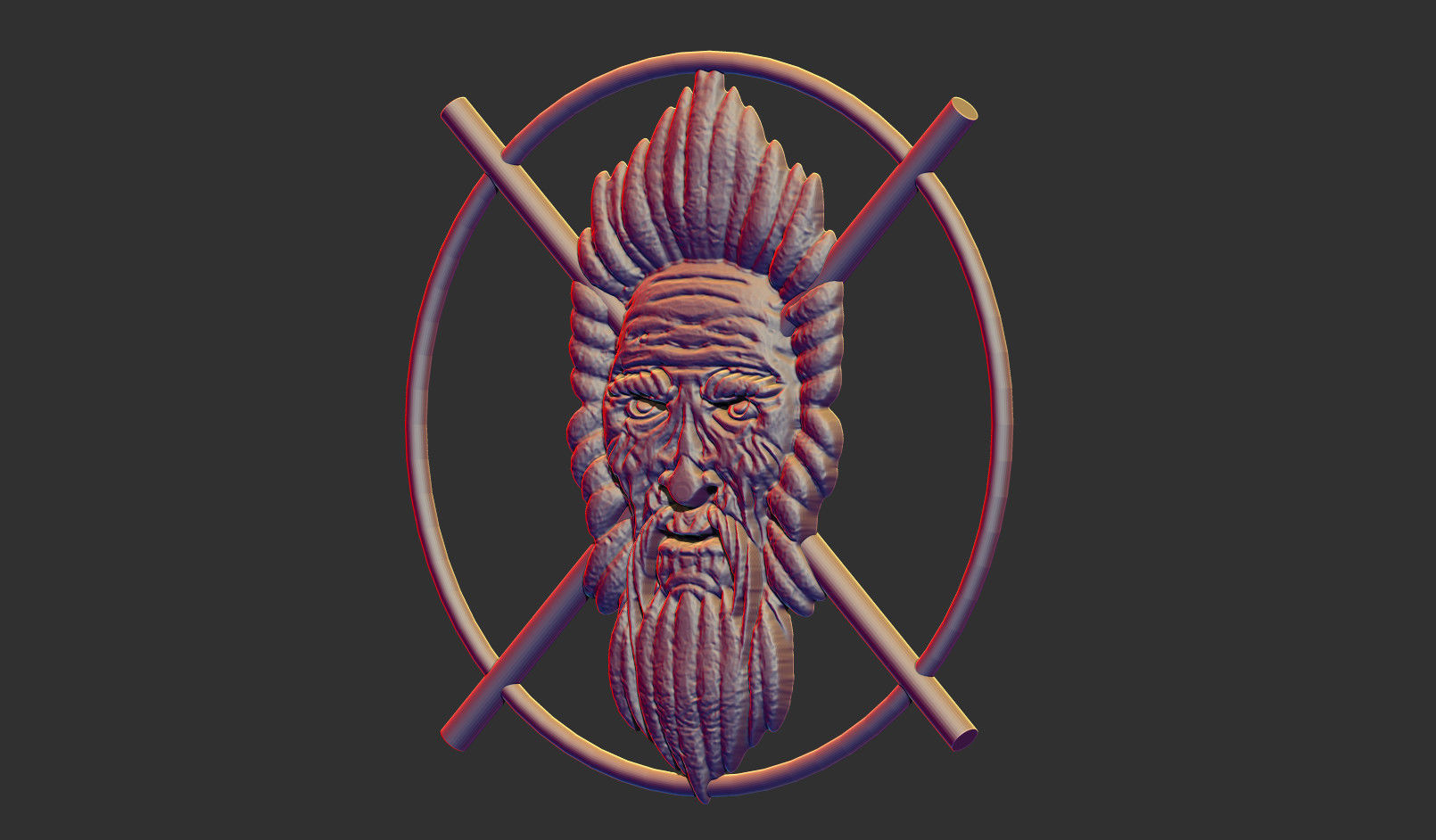 Old man in the tree bas relief depth map image 3D model 3D printable ...