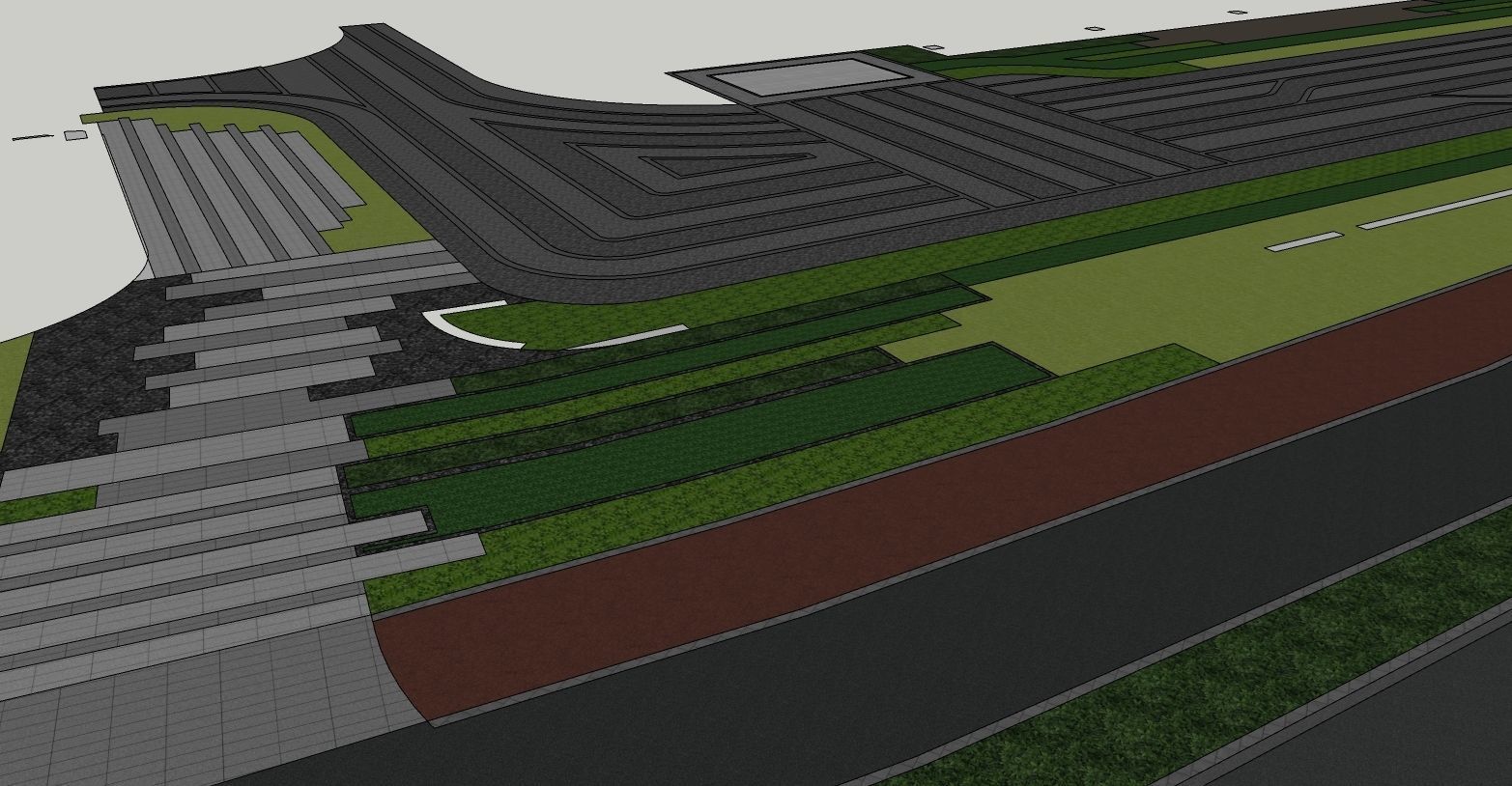 Pedestrian pathway of commercial society 3d model 3D model | CGTrader