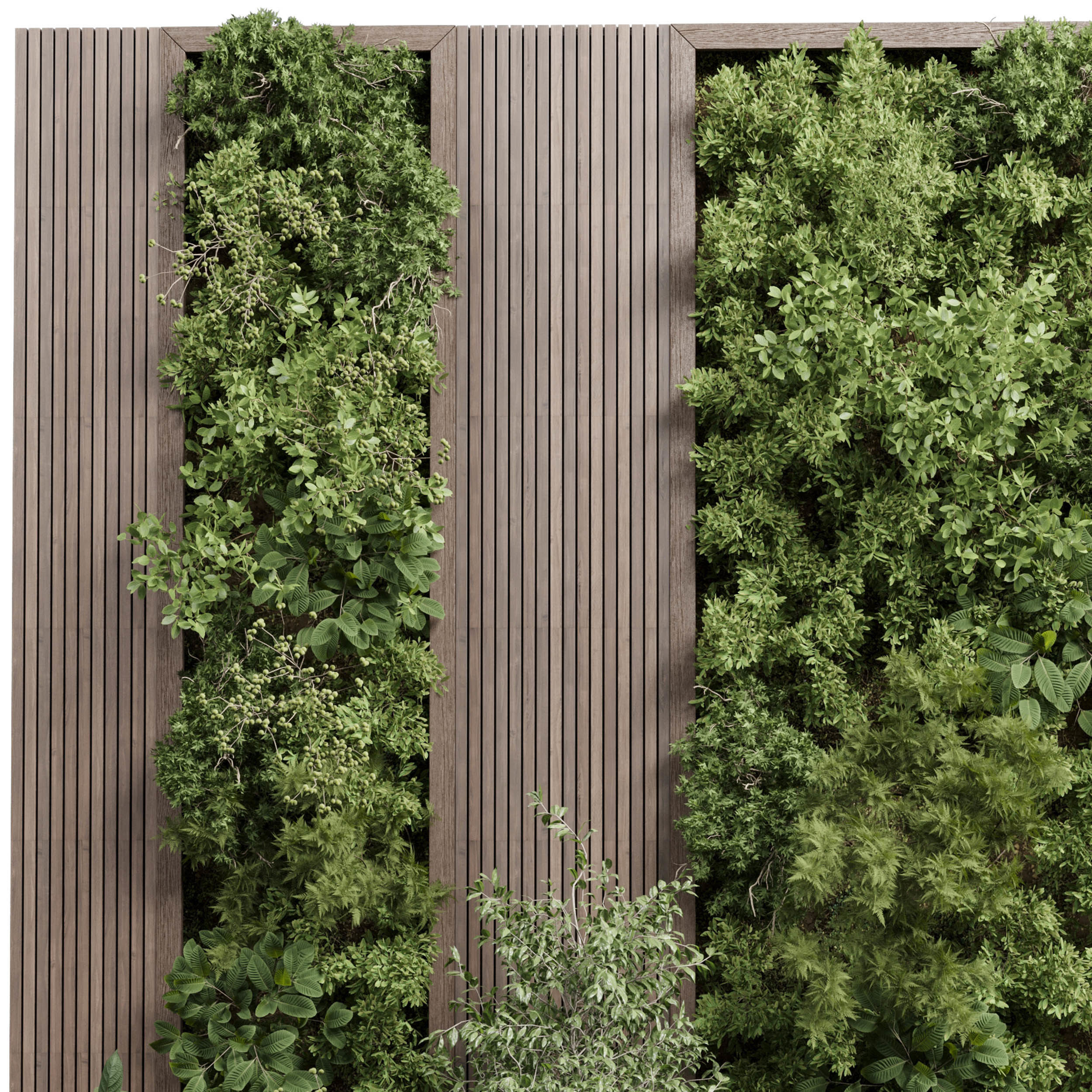 3D model Vertical Wall Garden With Wooden frame - Horizontal garden VR ...