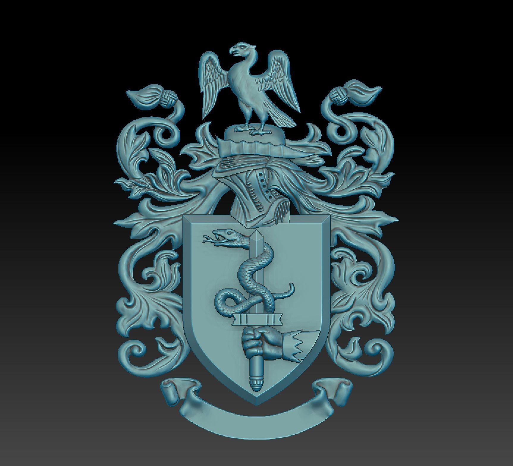 Coats of arms-family crest 3D model 3D printable | CGTrader