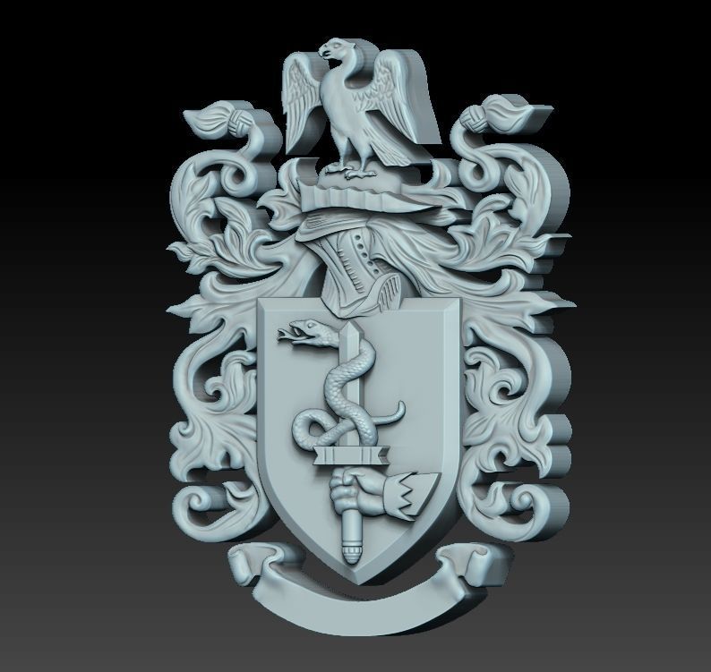 Coats of arms-family crest 3D model 3D printable | CGTrader