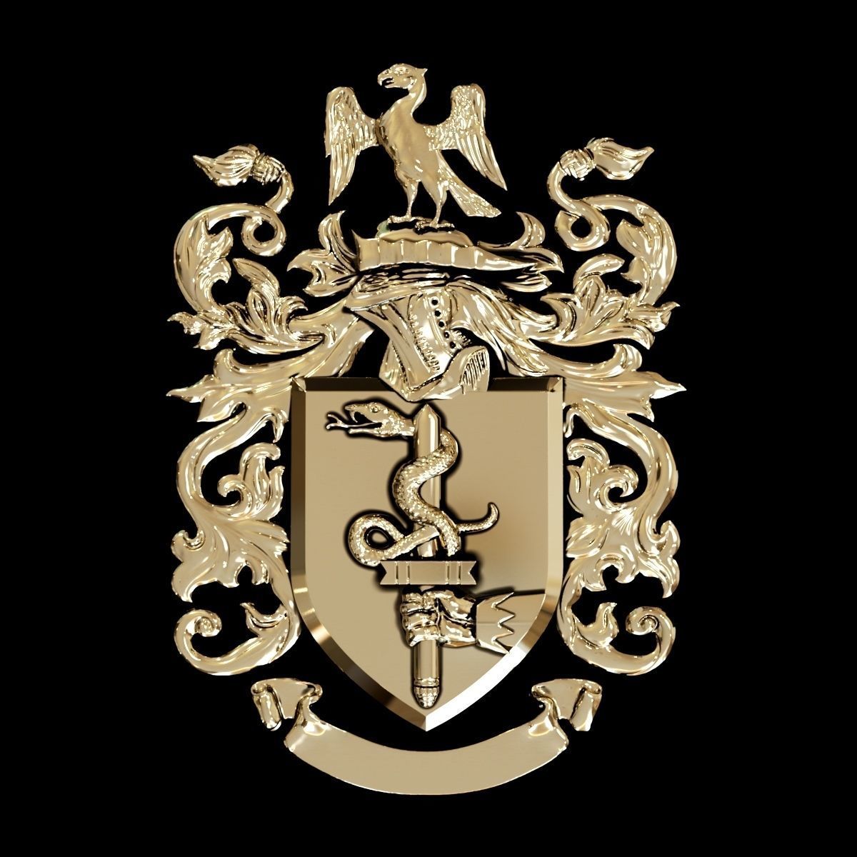 Coats of arms-family crest 3D model 3D printable | CGTrader