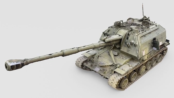 Destroyed 2S19 Msta 152 mm self-propelled howitzer M1990 3D model ...