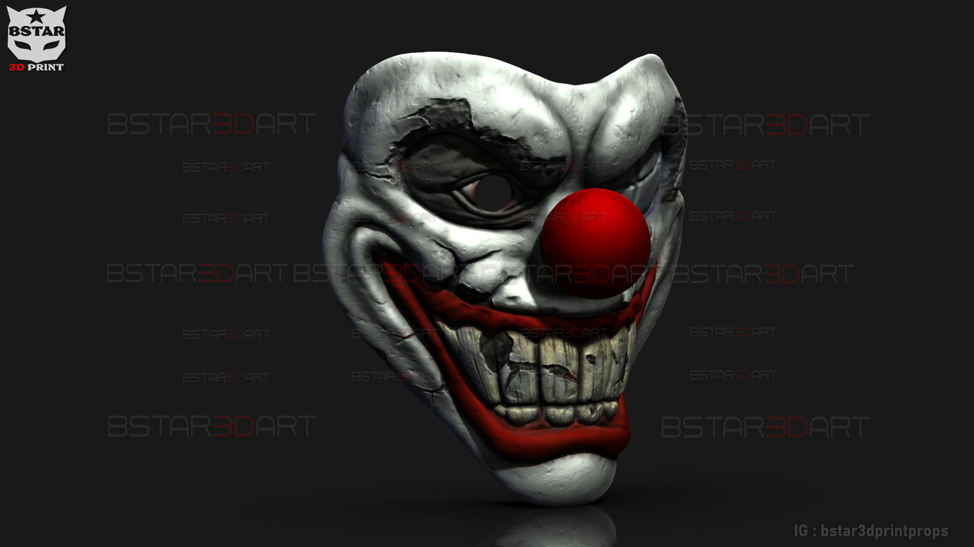 Sweet Tooth Twisted Metal Mask High Quality 3D model 3D printable ...