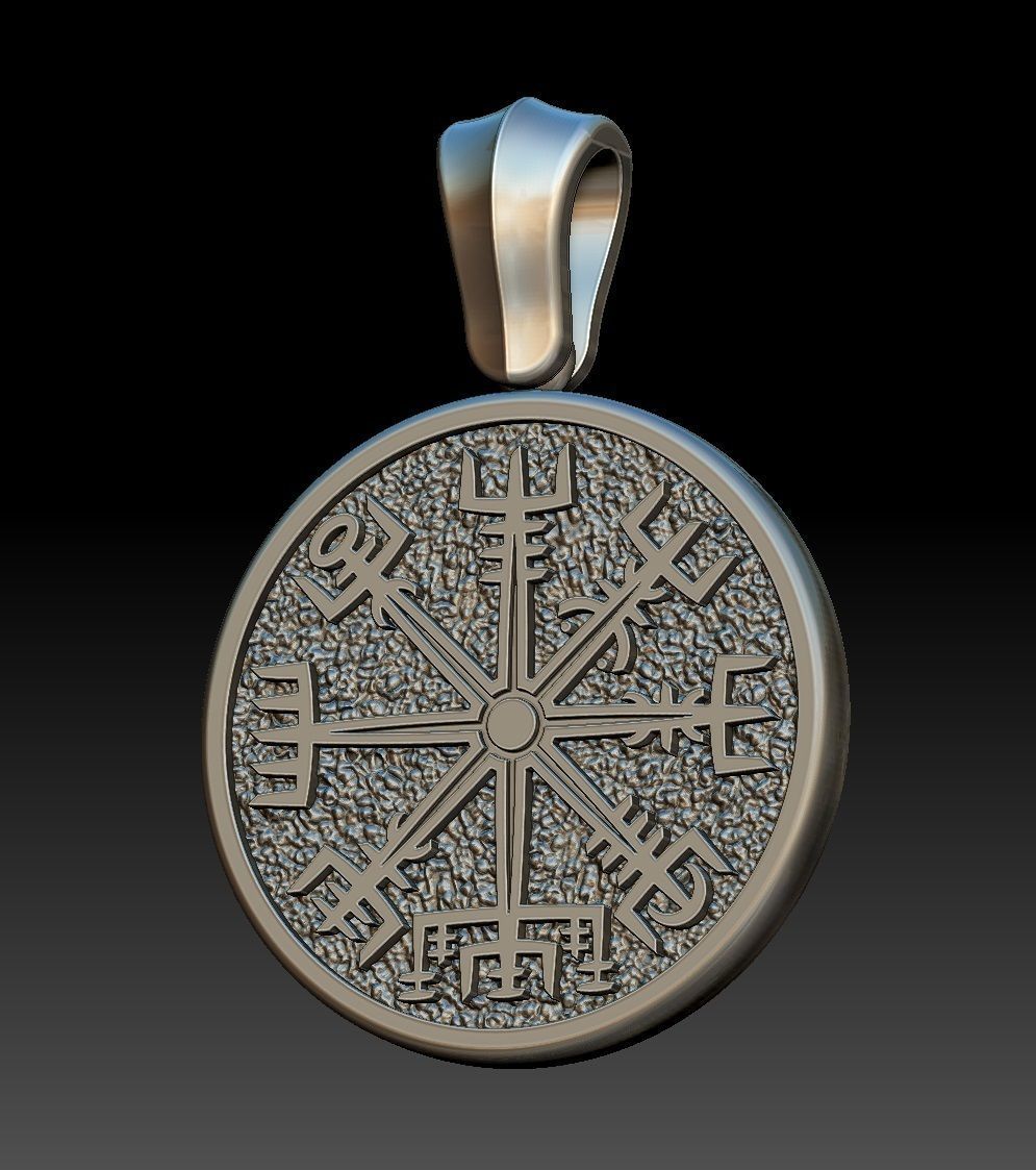 RUNIC COMPASS VEGVISIR 3D model 3D printable | CGTrader