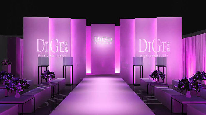 Stage party concert fashion catwalk T station 84 3D model | CGTrader